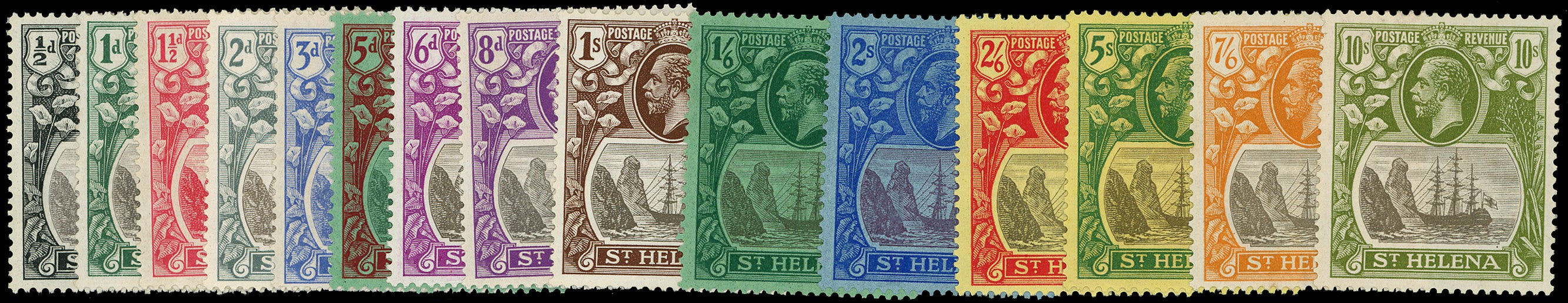 ST HELENA 1922 SG97/112 Mint KGV set of 15 to 10s Script watermark ...